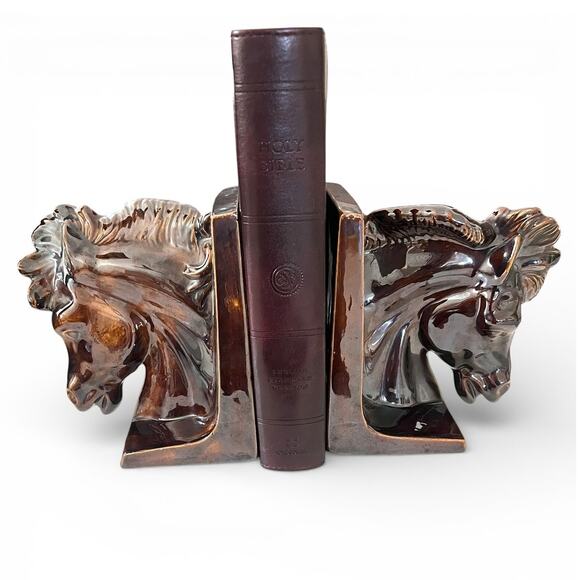 Vintage | Accents | Pair Vintage Ceramic Horse Head Bookends Mid ...